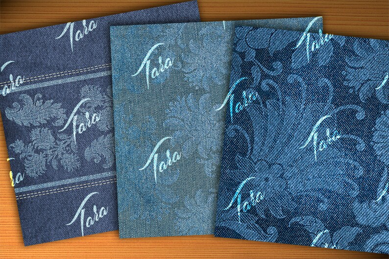 Digital Paper Pack DENIM Jacquard,jeans Digital Paper,paper Rustic ...