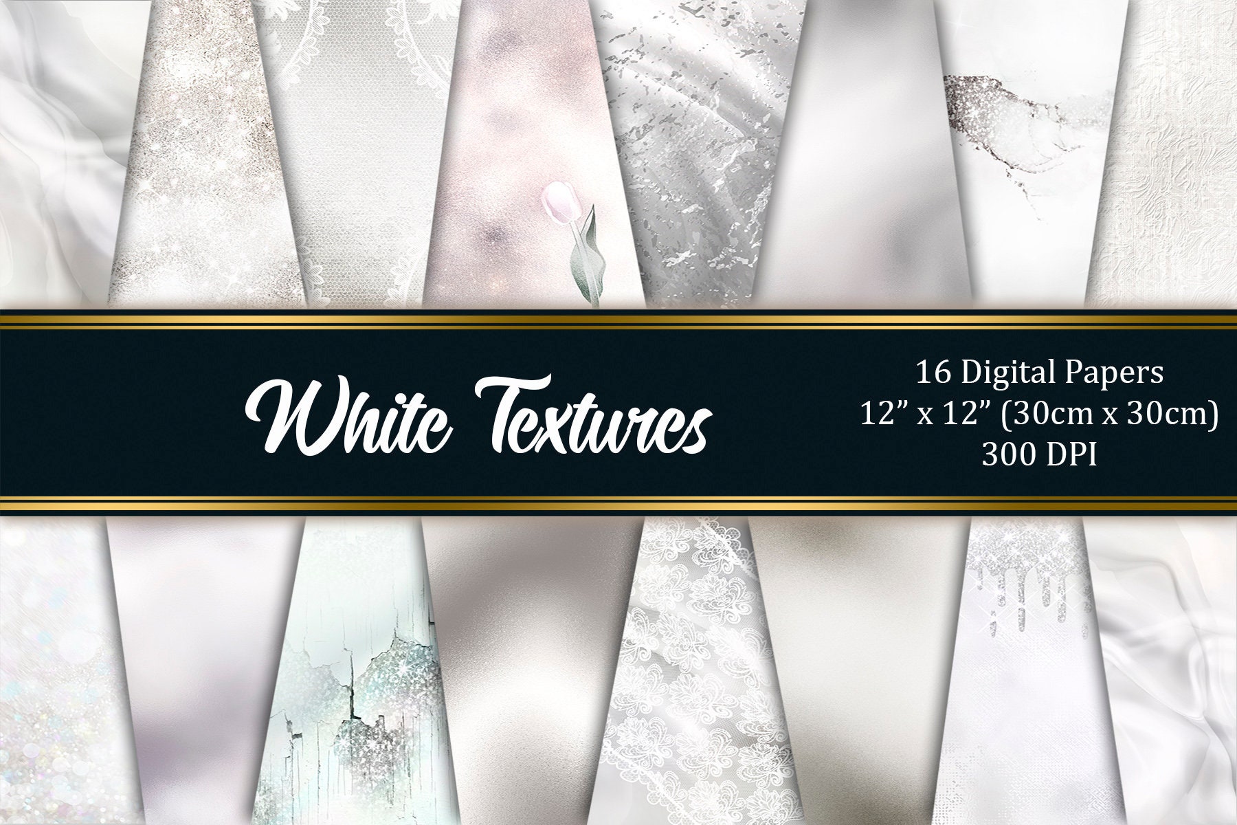 Digital Paper Pack WHITE Texturesglitter - Etsy