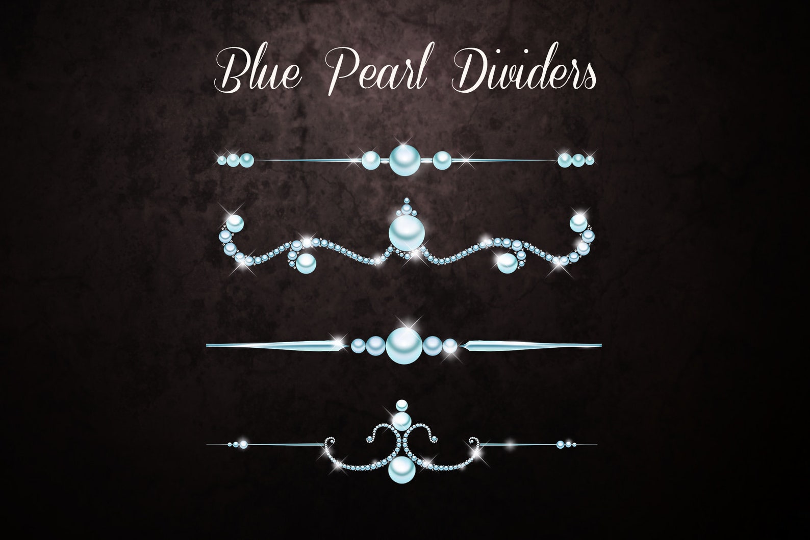 BLUE PEARL DIVIDERS Clipart,luxury Bling Wedding Clip Art,pink Pearl ...