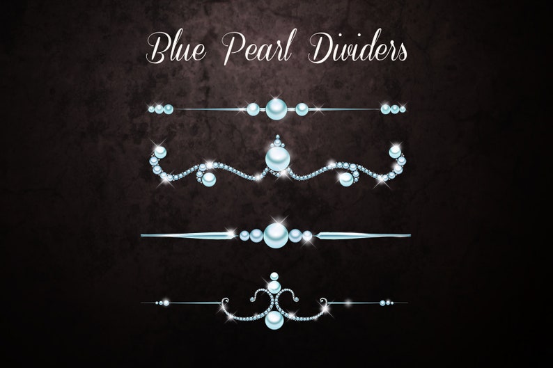 BLUE PEARL DIVIDERS Clipart,luxury Bling Wedding Clip Art,pink Pearl ...