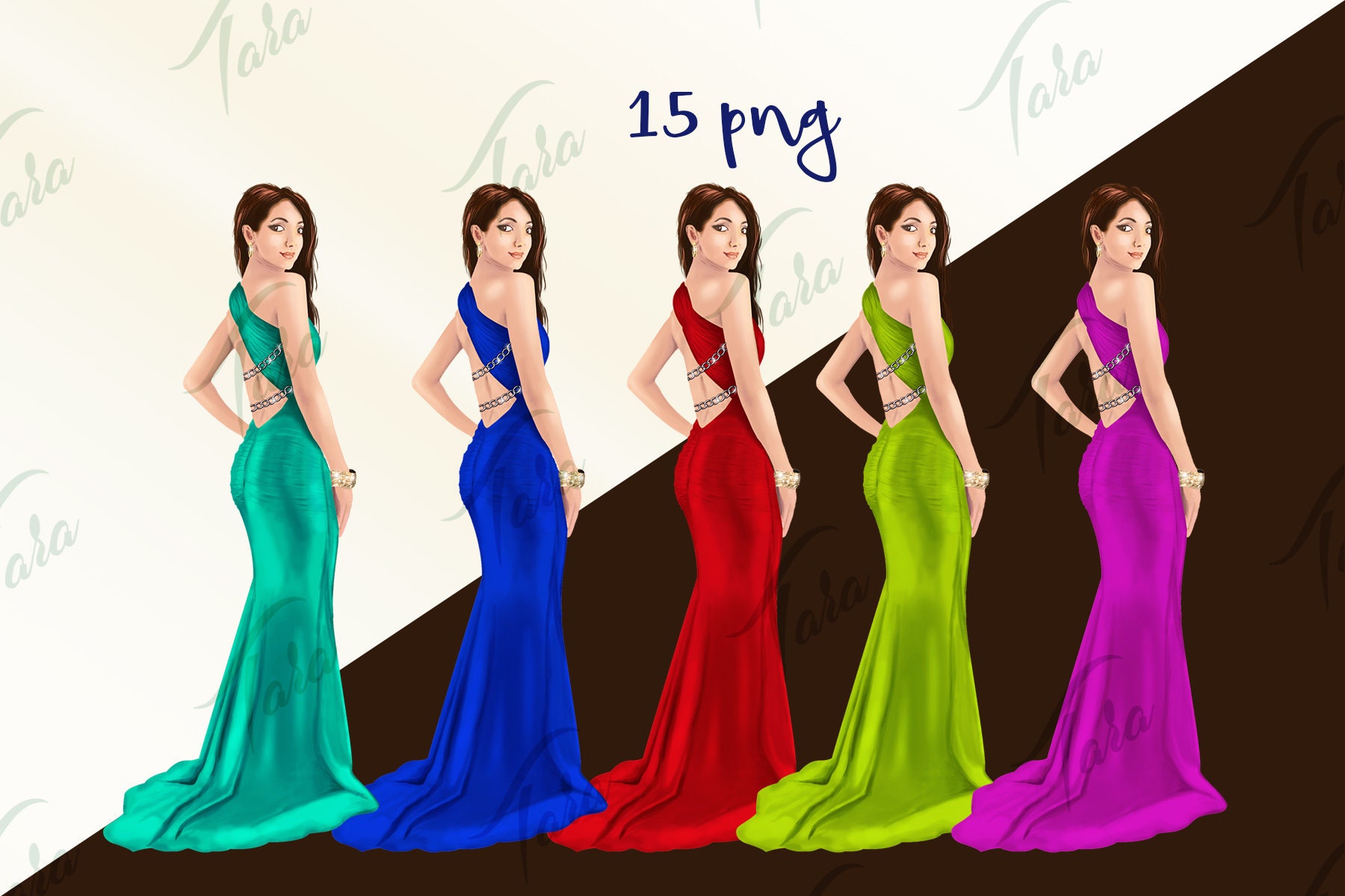 Digital Clipart Girl,digital Illustration,fashion Illustration,dress ...