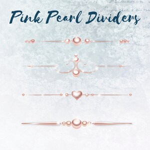 PINK PEARL DIVIDERS Clipart,luxury Bling Wedding Clip Art,pink Pearl ...