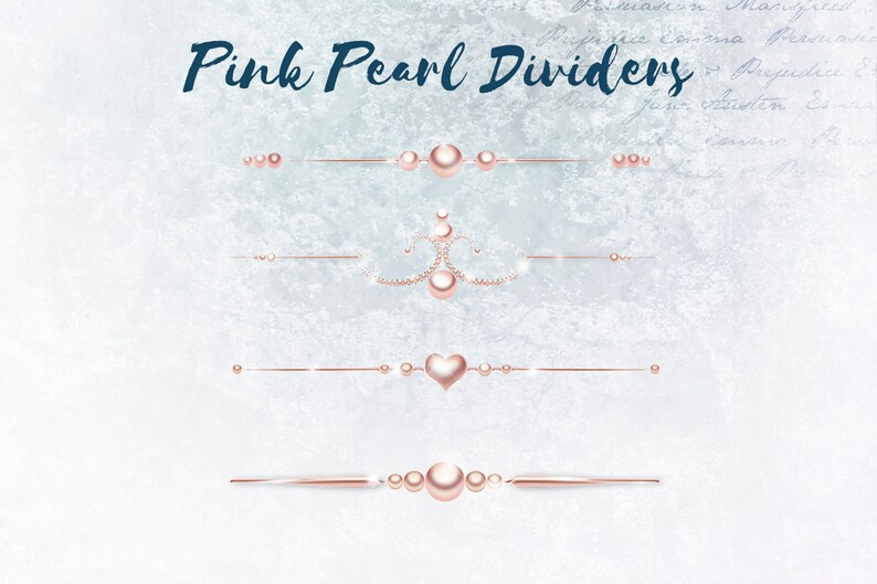PINK PEARL DIVIDERS Clipart,luxury Bling Wedding Clip Art,pink Pearl ...