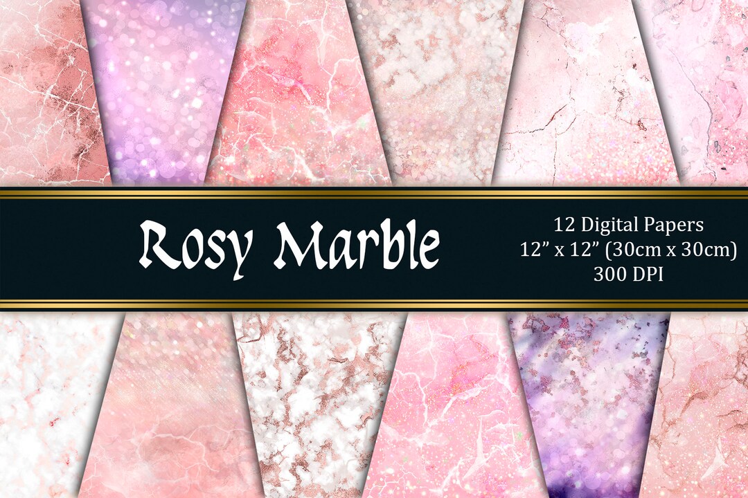 Digital Paper Pack ROSY Marble,glitter Background,shimmering ...