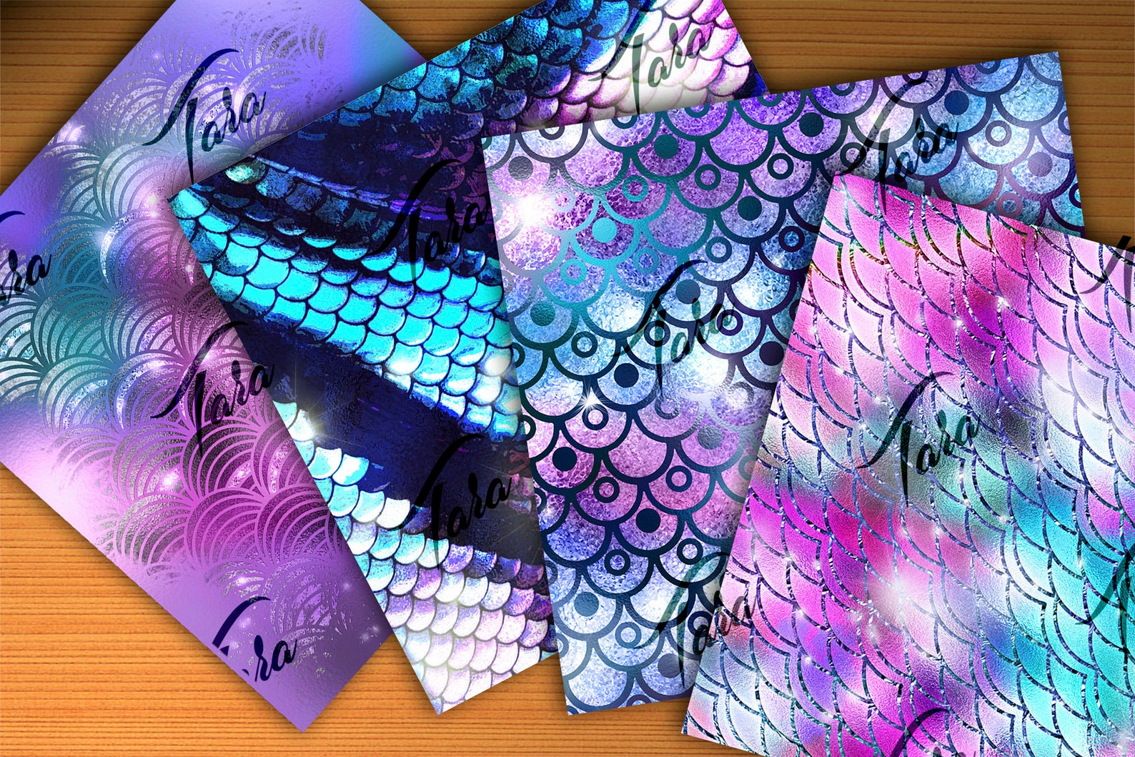 MERMAID SHIMMER Digital Paper Packglitter - Etsy
