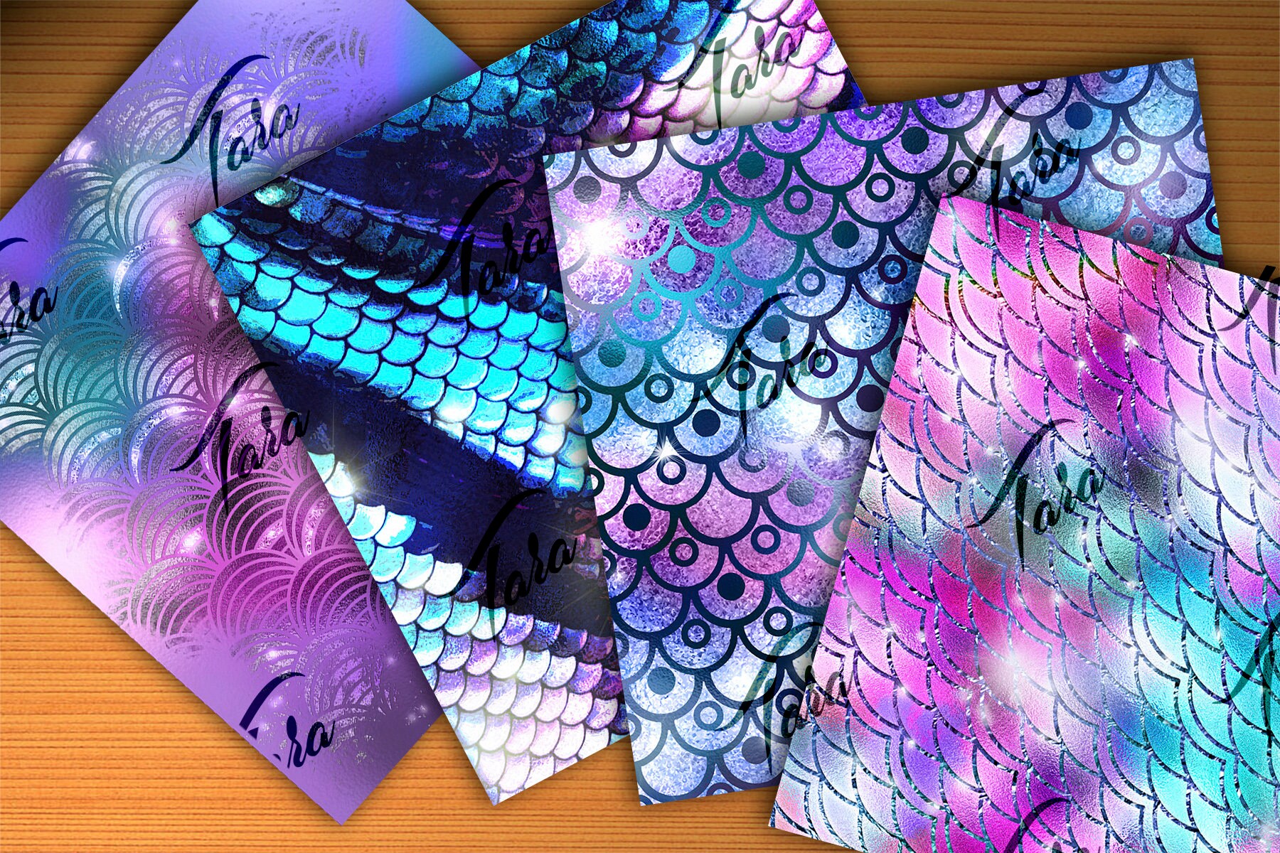 MERMAID SHIMMER Digital Paper Packglitter - Etsy