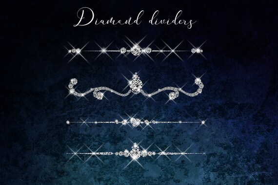 Diamond Dividers Clipartluxury Bling Wedding Clip Artdiamond - Etsy