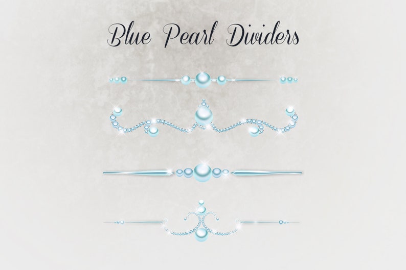 BLUE PEARL DIVIDERS Clipart,luxury Bling Wedding Clip Art,pink Pearl ...