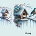 Birdhouse in Winter Clipart, Birds Clipart, Winter Clipart, Birds in ...