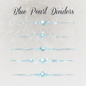 BLUE PEARL DIVIDERS Clipart,luxury Bling Wedding Clip Art,pink Pearl ...