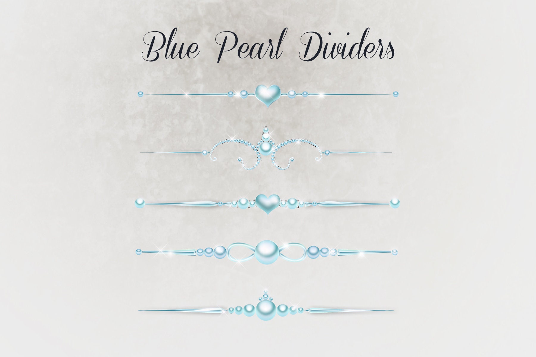 BLUE PEARL DIVIDERS Clipart,luxury Bling Wedding Clip Art,pink Pearl ...