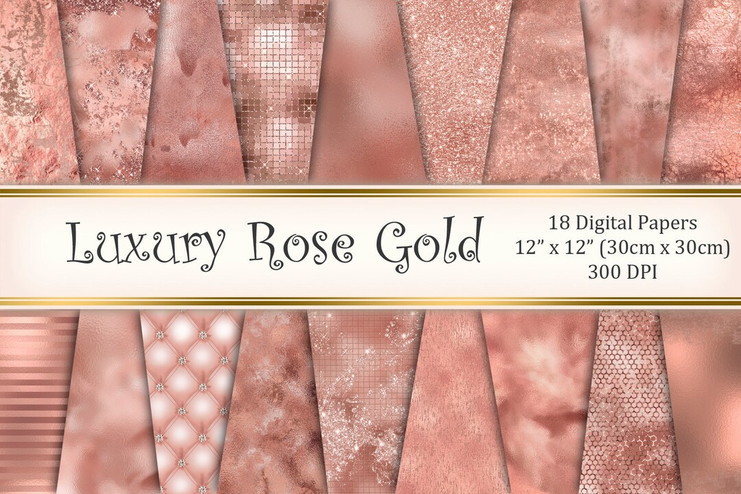 Digital Paper Pack LUXURY ROSE Gold,rose Gold Foil Glitter Background ...