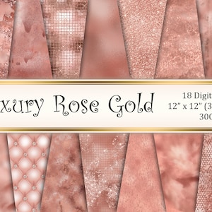 Digital Paper Pack LUXURY ROSE Gold,rose Gold Foil Glitter Background ...