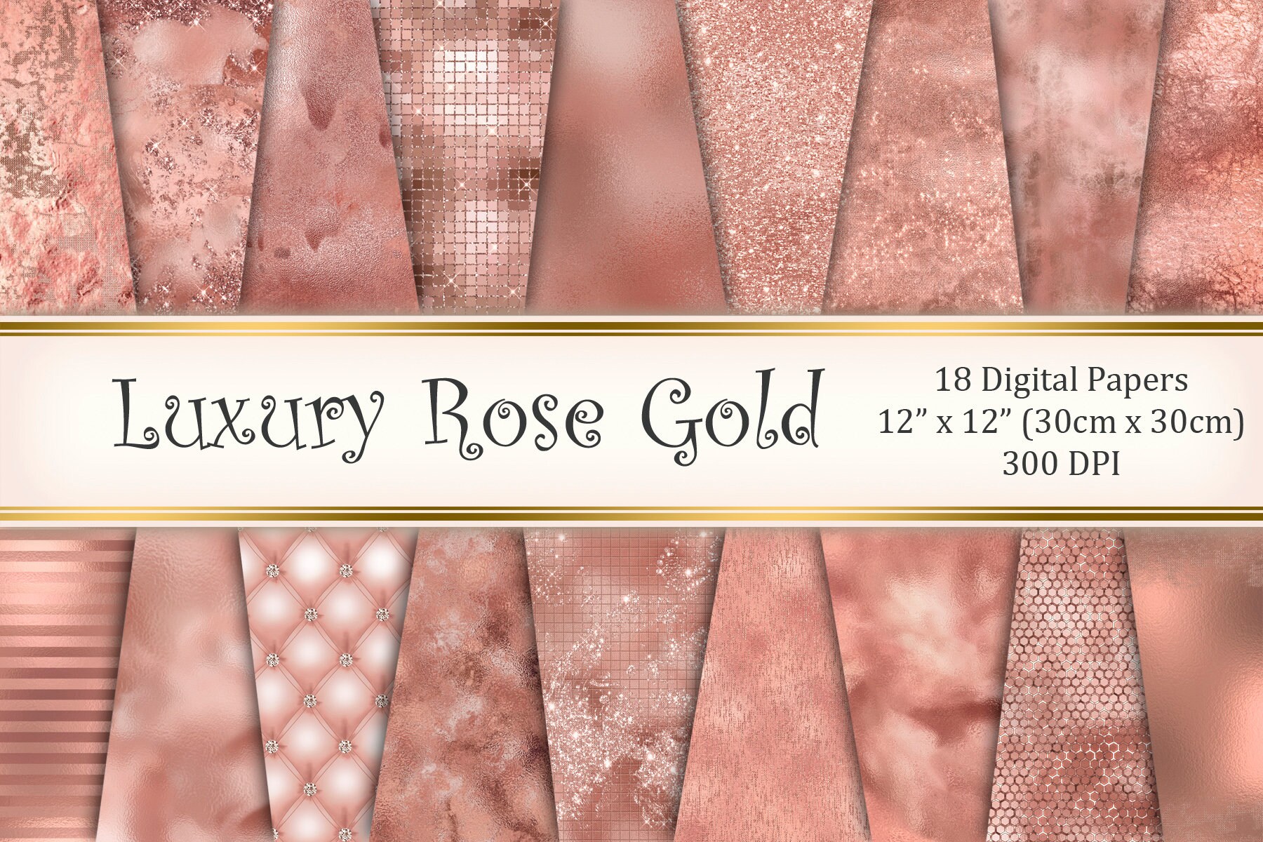 Digital Paper Pack LUXURY ROSE Gold,rose Gold Foil Glitter Background ...