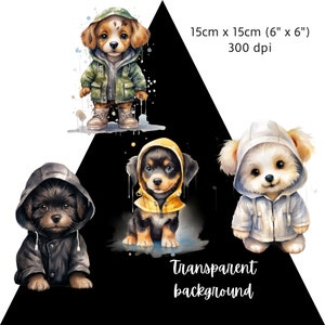 PUPPY in RAINCOAT Clipart,watercolor Animal Clipart,cute Dog Png ...