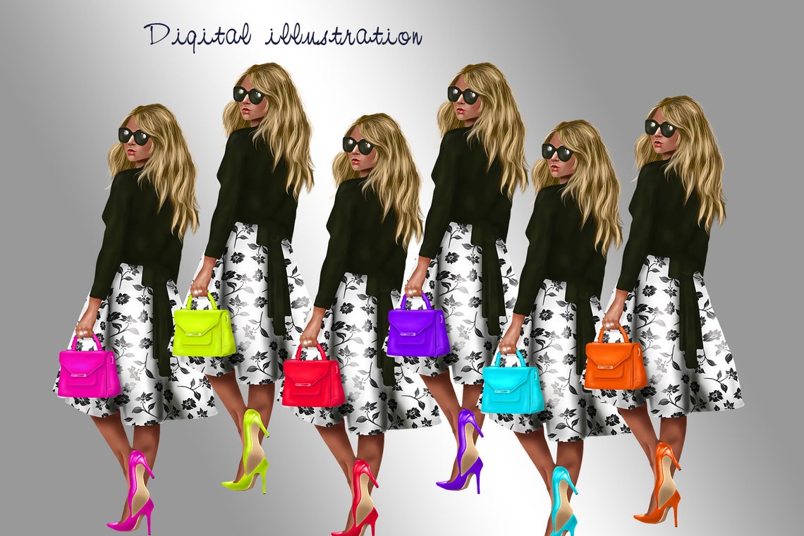 Digital Clipart FASHION Girl,digital Illustration,fashion Illustration ...