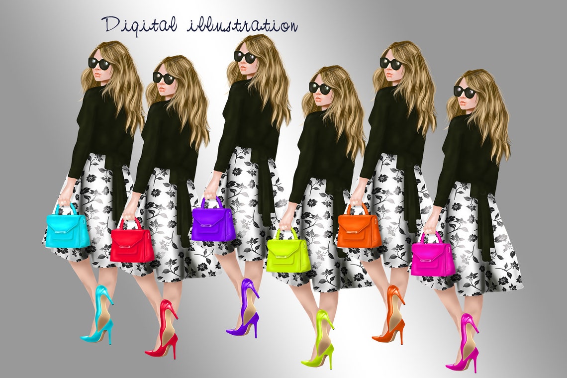 Digital Clipart FASHION Girl,digital Illustration,fashion Illustration ...