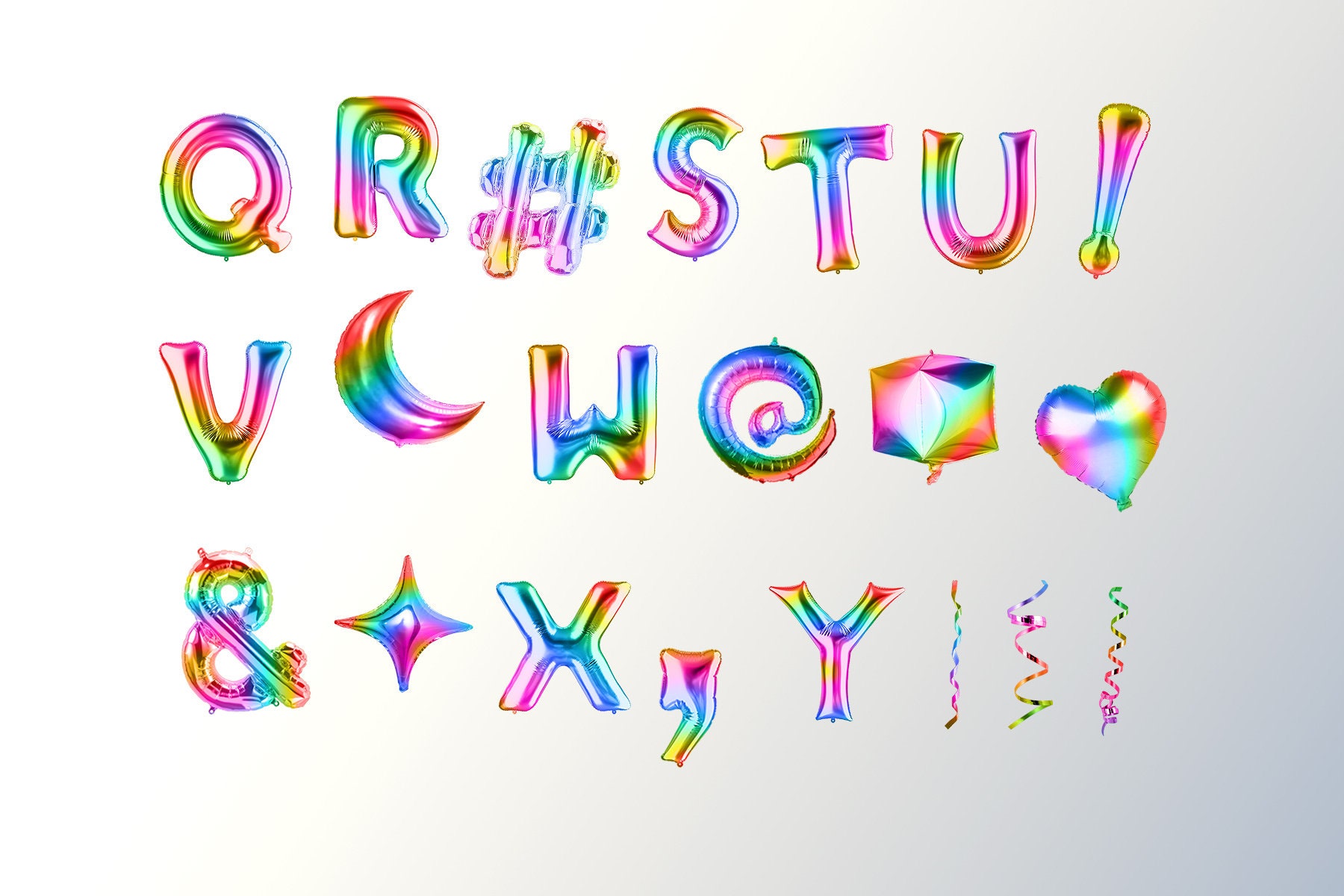 Digital RAINBOW LETTERS Balloondigital Rainbow Foil Letters - Etsy