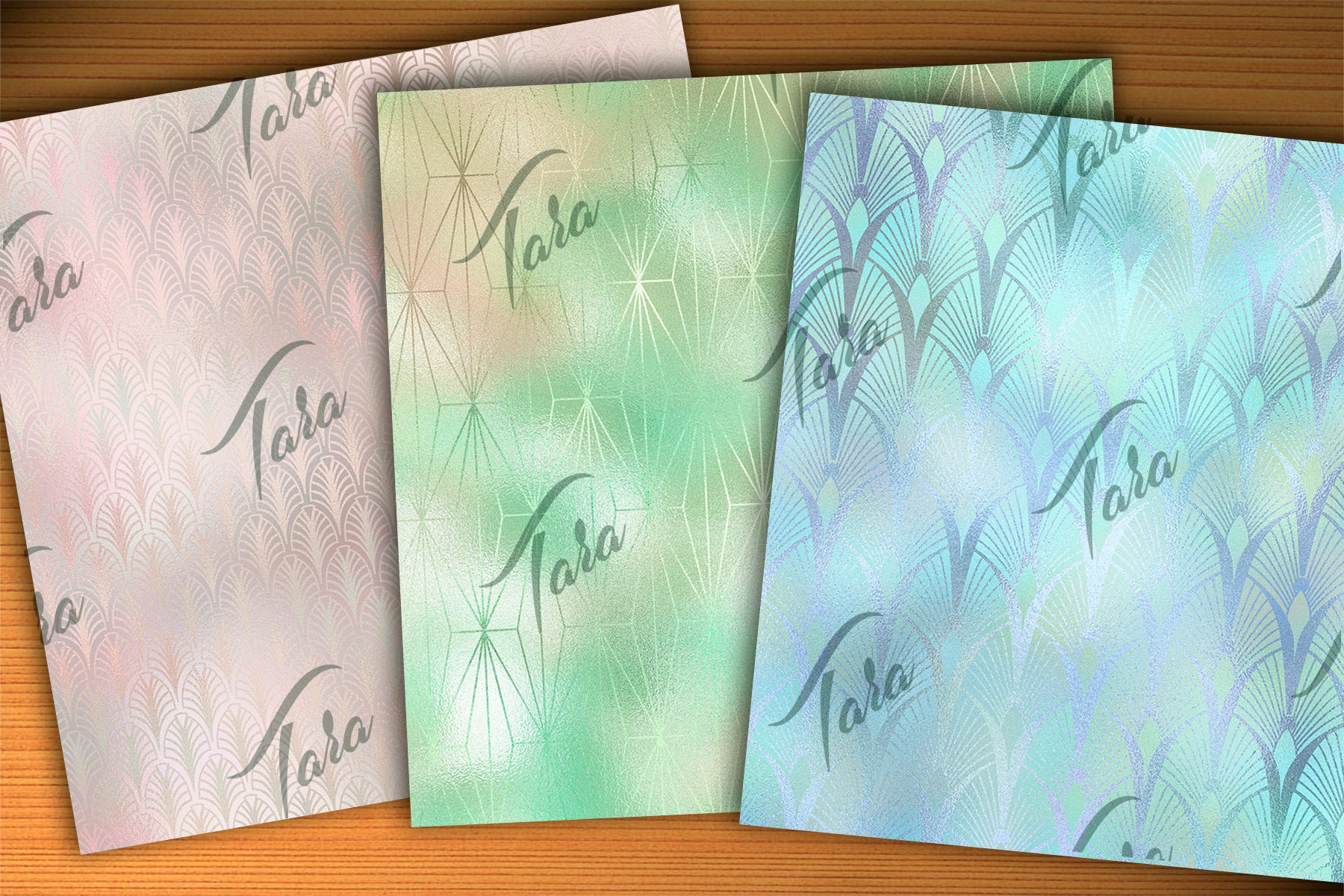 Digital Paper Pack ART DECO Iridescent,iridescent Digital Texture ...