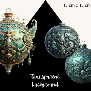 VICTORIAN CHRISTMAS BUBBLES Clipart,christmas Balls Ornaments Clipart ...