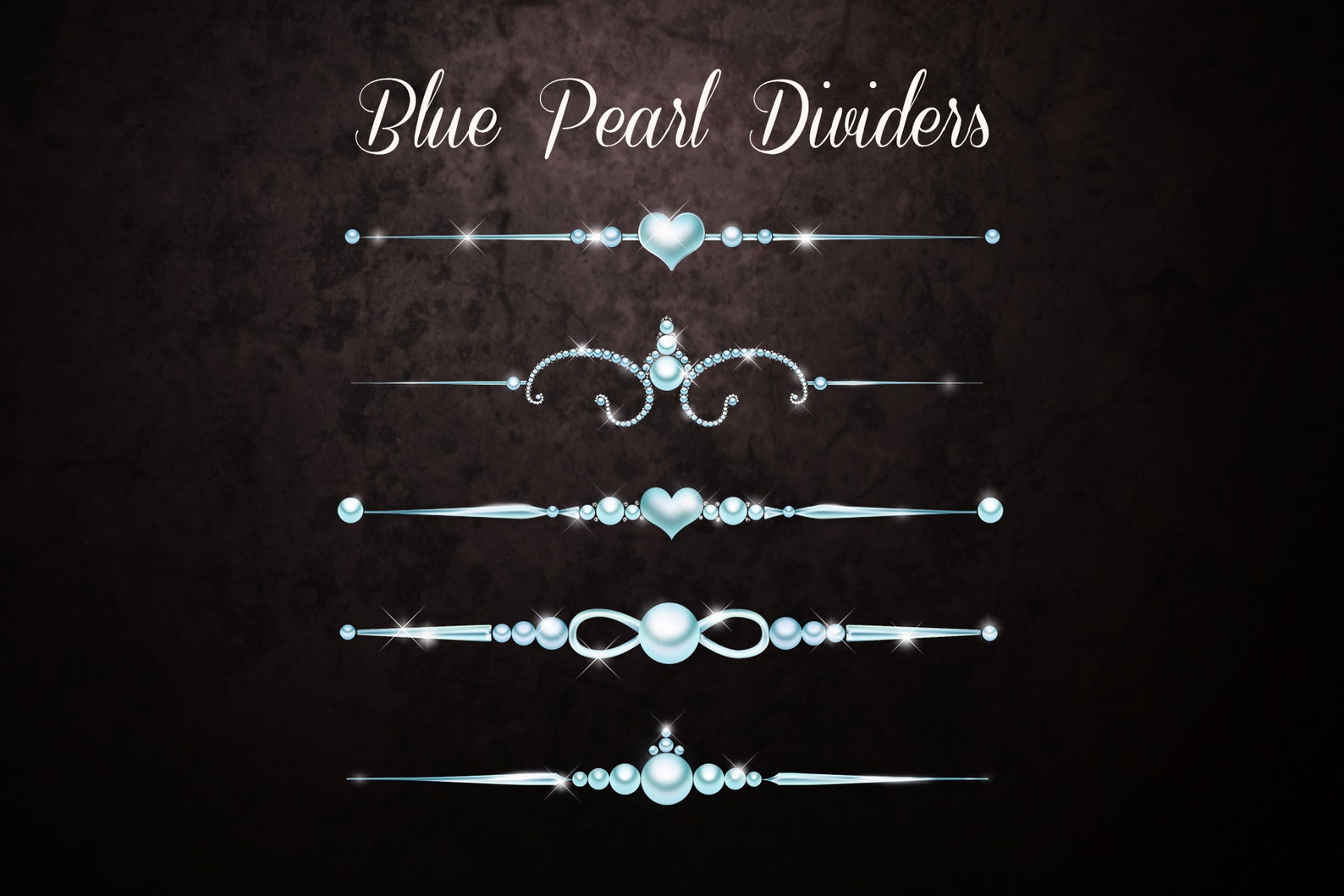 BLUE PEARL DIVIDERS Clipart,luxury Bling Wedding Clip Art,pink Pearl ...