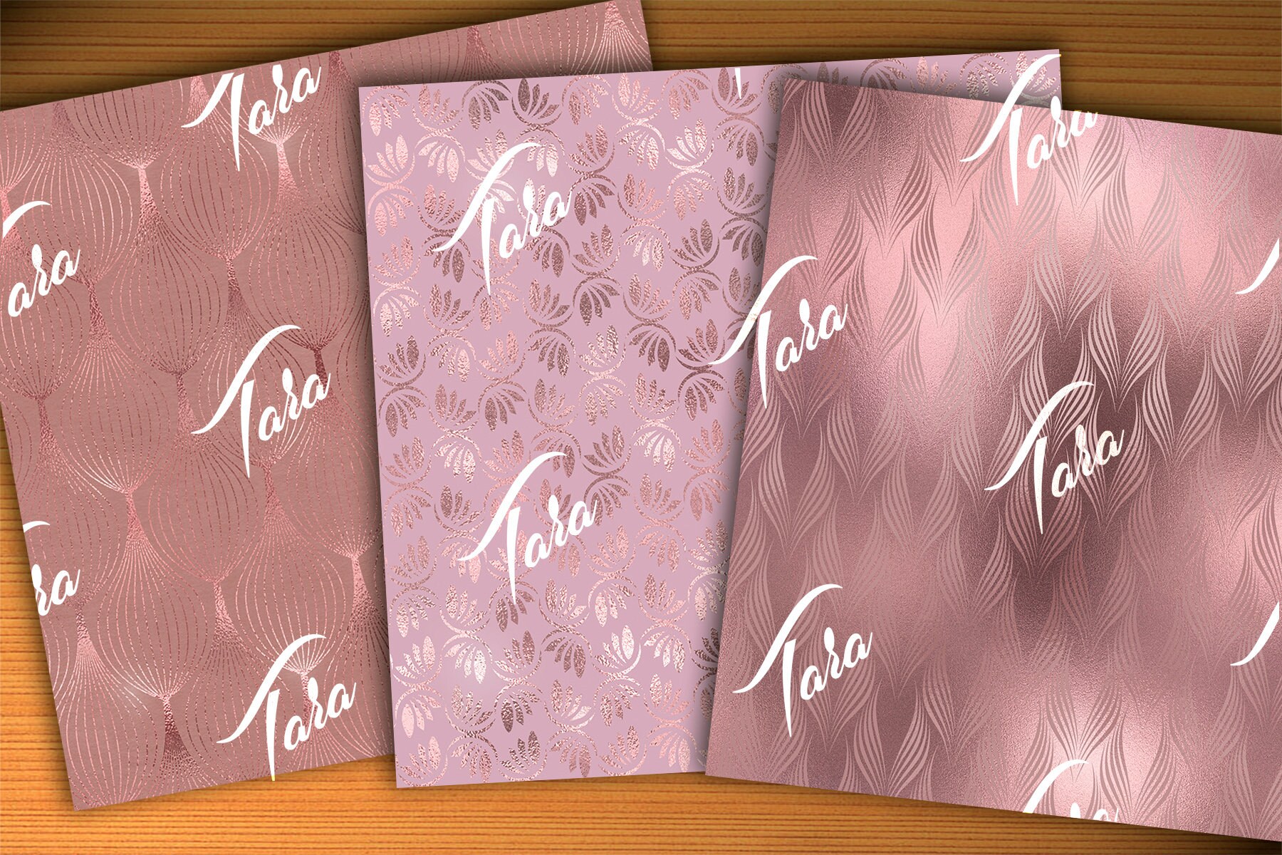 Digital Paper Pack ART DECO Rose Gold,digital Texture Background ...