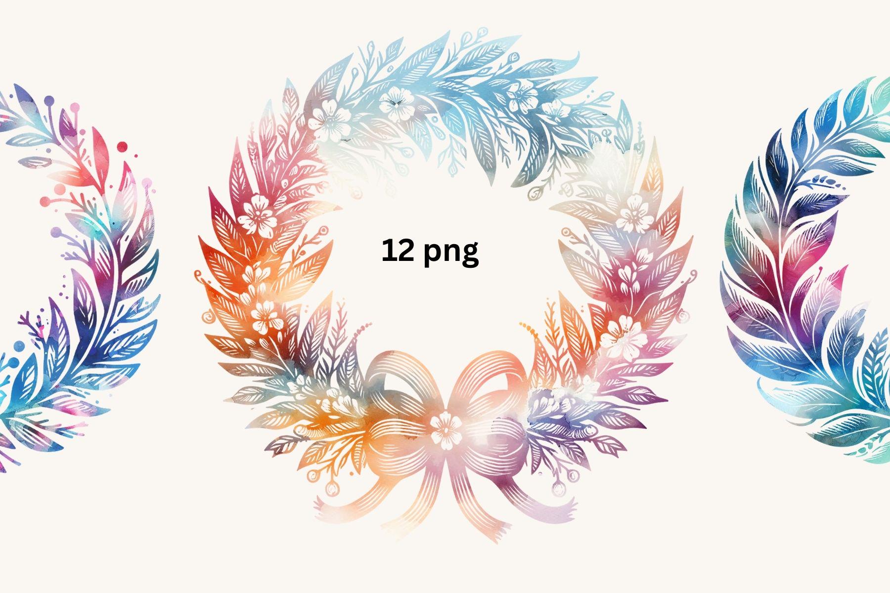 Watercolor WREATH Clipart,watercolor Clipart,wreath Clipart,instant ...