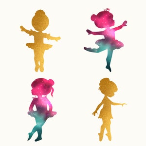 LITTLE BALLERINAS Clipart,ballerinas Clip Art,gold Foil Ballerinas ...