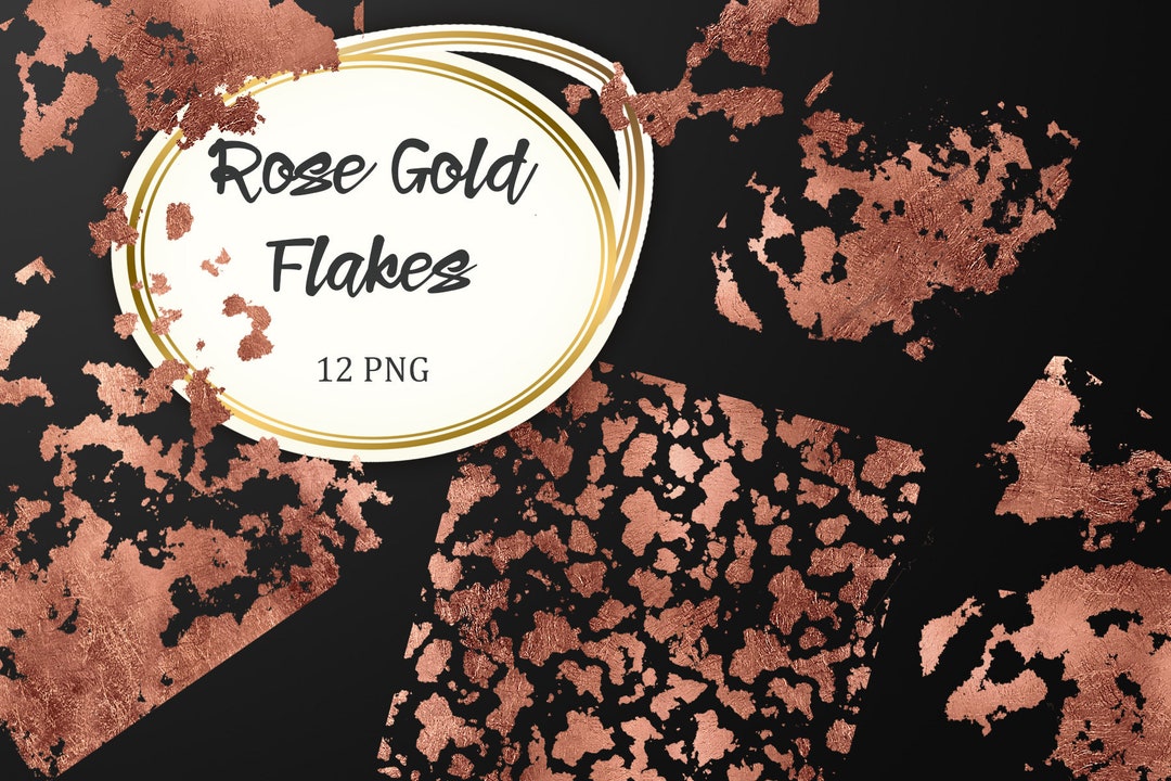 Digital ROSE GOLD FLAKES Overlays,gold Foil Texture,gold Flake Clipart ...