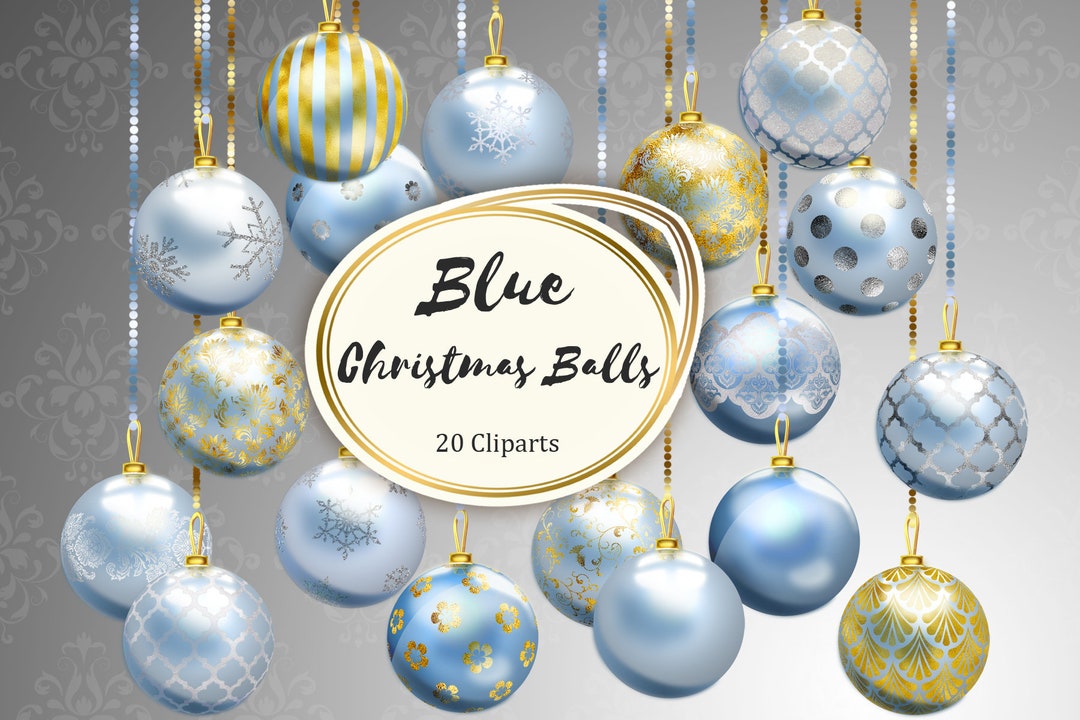 BLUE CHRISTMAS BALLS Clipart,christmas Baubles Clipart,christmas ...