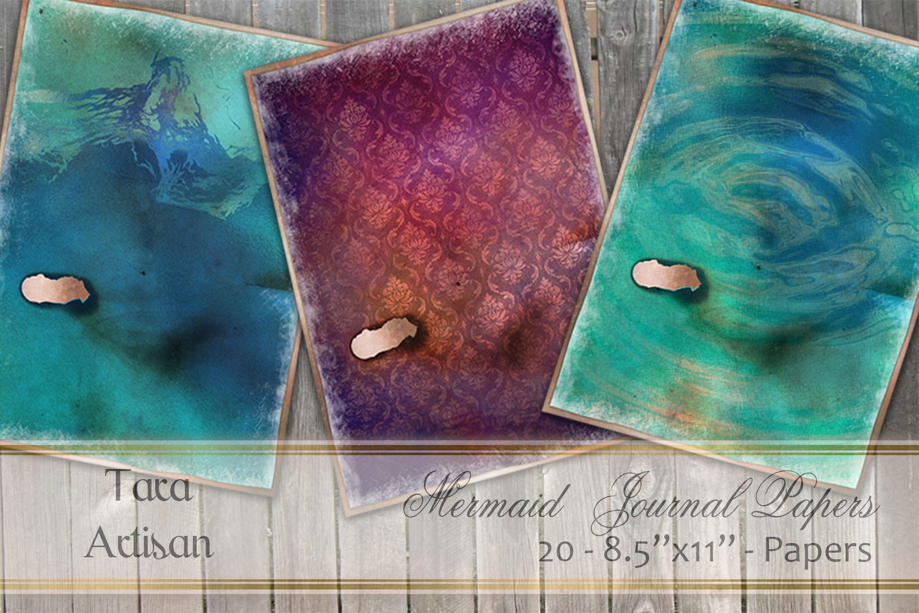 MERMAID PAPER Packvintage Journal Paperfantasy Paper - Etsy