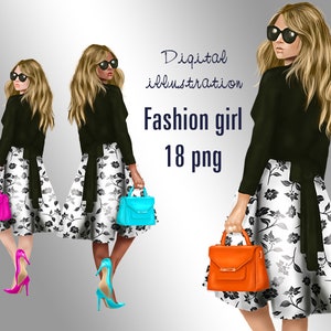 Digital Clipart FASHION Girl,digital Illustration,fashion Illustration ...