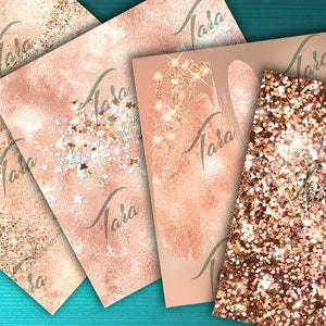 PEACH SHIMMER Digital Paper Pack,glitter Background,printable Scrapbook ...