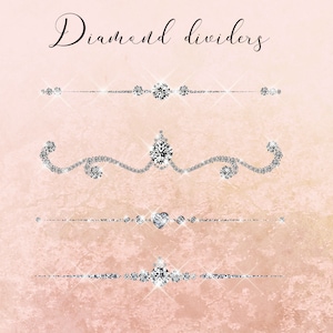 Diamond Dividers Clipart,luxury Bling Wedding Clip Art,diamond Clip Art ...
