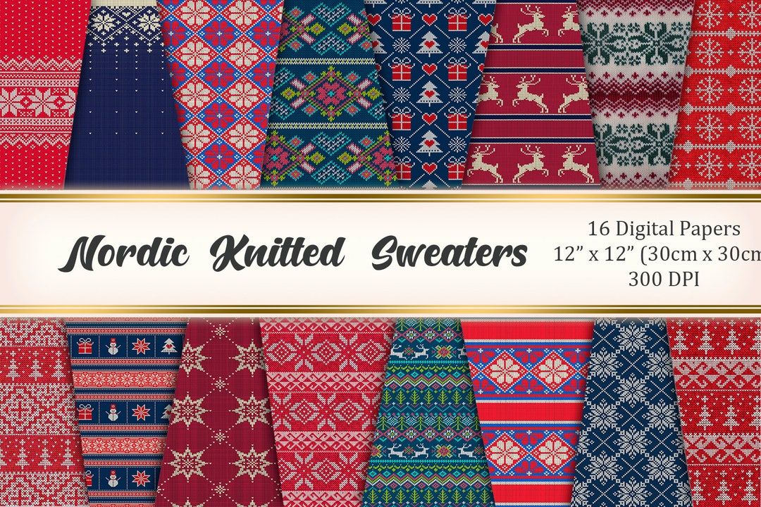 Digital Paper NORDIC KNITTED Sweaters,knitted Texture,sweaters ...