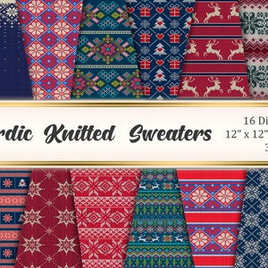 Digital Paper NORDIC KNITTED Sweaters,knitted Texture,sweaters ...