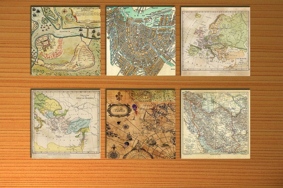 Digital Paper Pack ANTIQUE Maps,old Maps Pattern,planner Graphic ...
