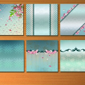 Digital Paper Pack CHERRY Blossom,birthday Party Invitations,printable ...