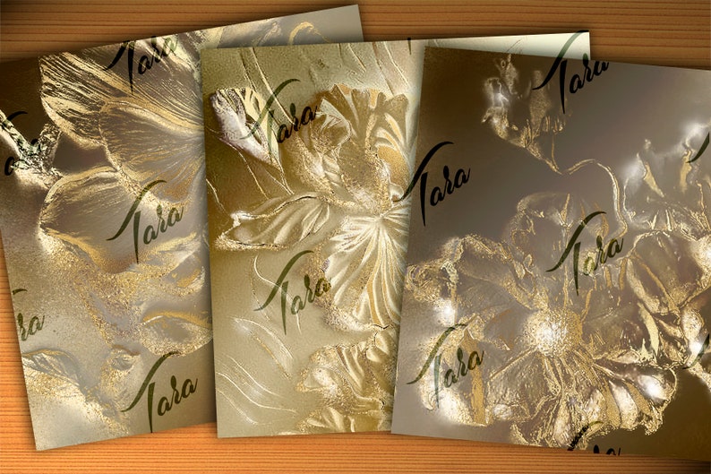 Gold Foil Digital Paper Pack GOLDEN Floralfloral Digital - Etsy