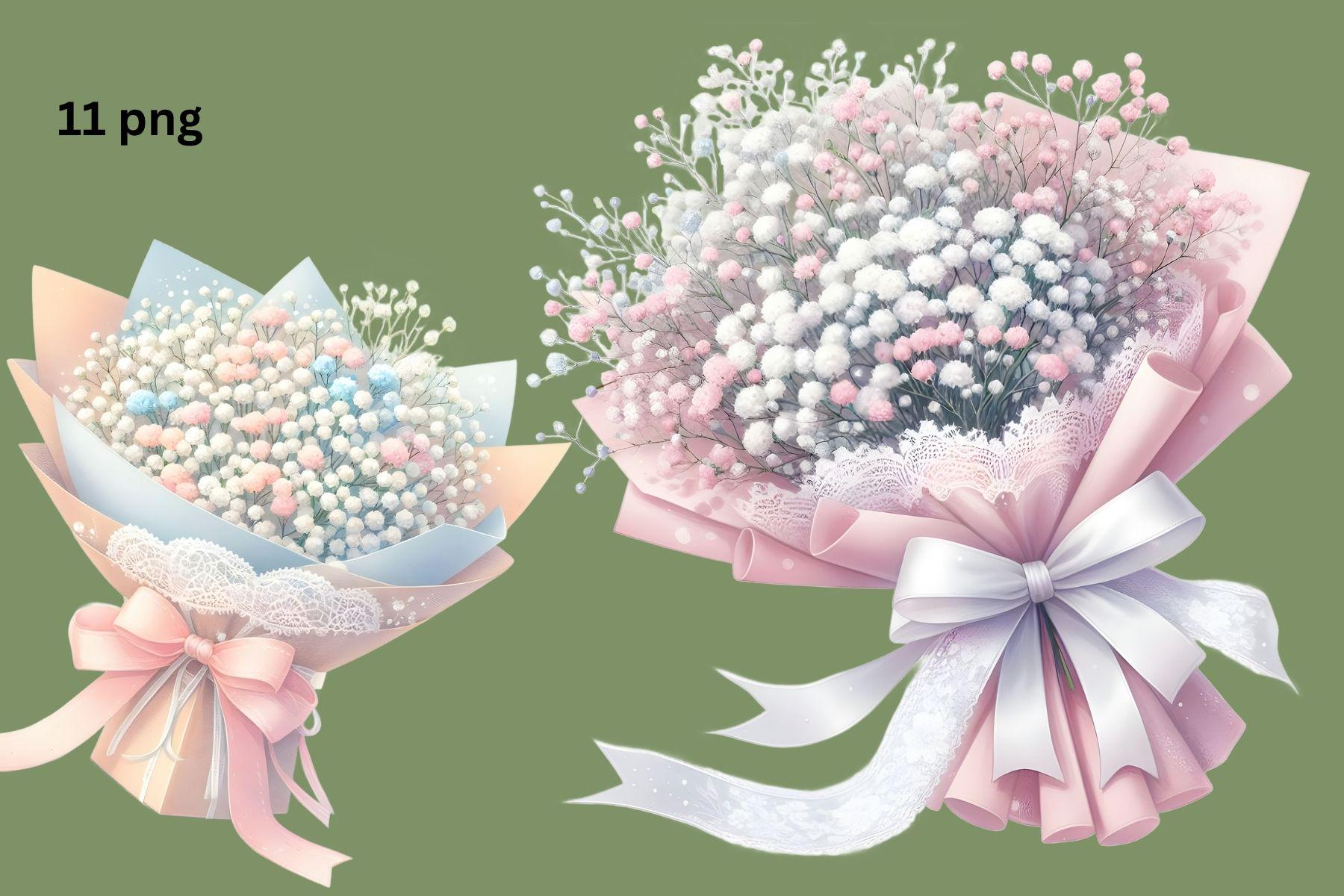 Baby's Breath Clipart, Flowers Clipart, Bouquet, Baby's Breath Bouquet ...