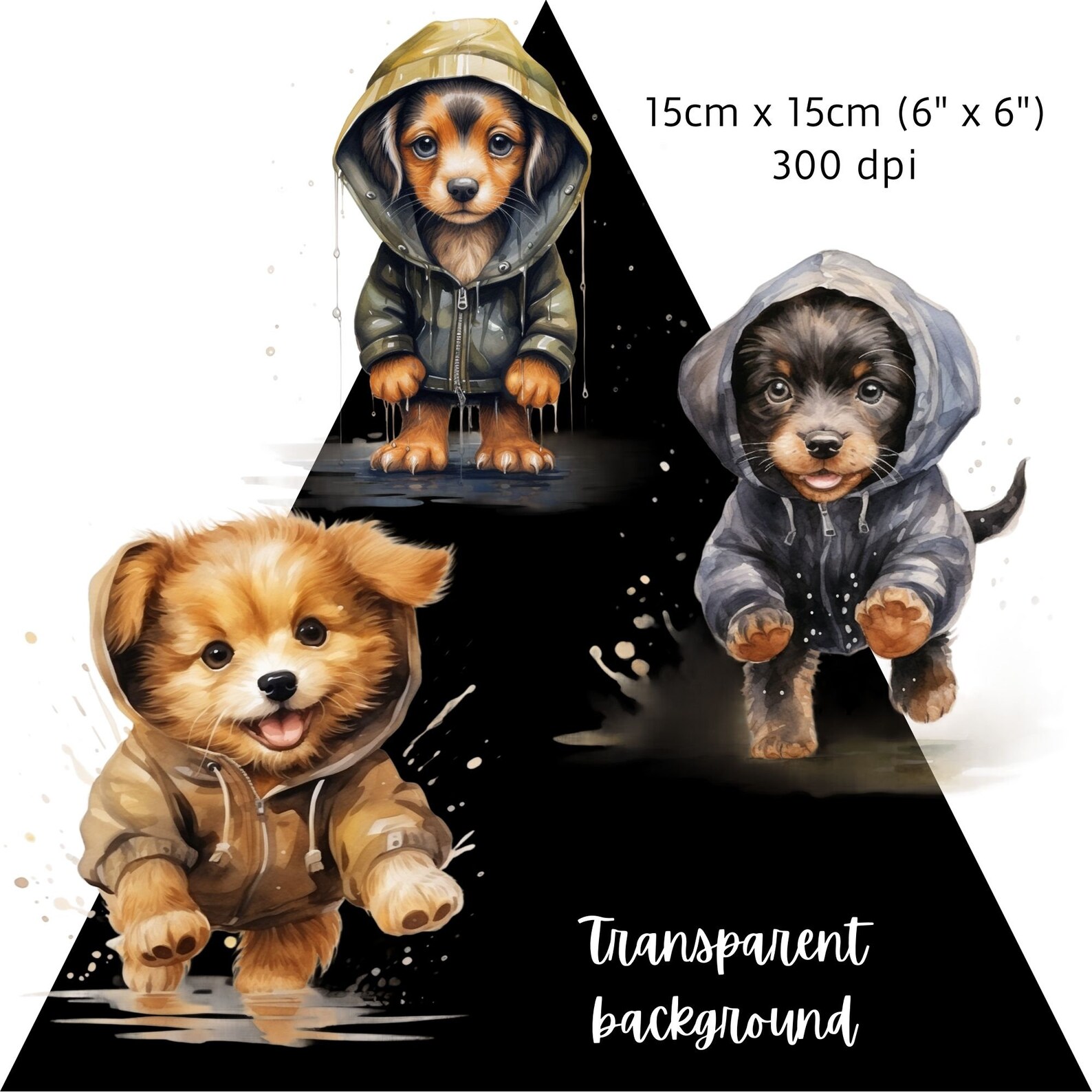 PUPPY in RAINCOAT Clipart,watercolor Animal Clipart,cute Dog Png ...