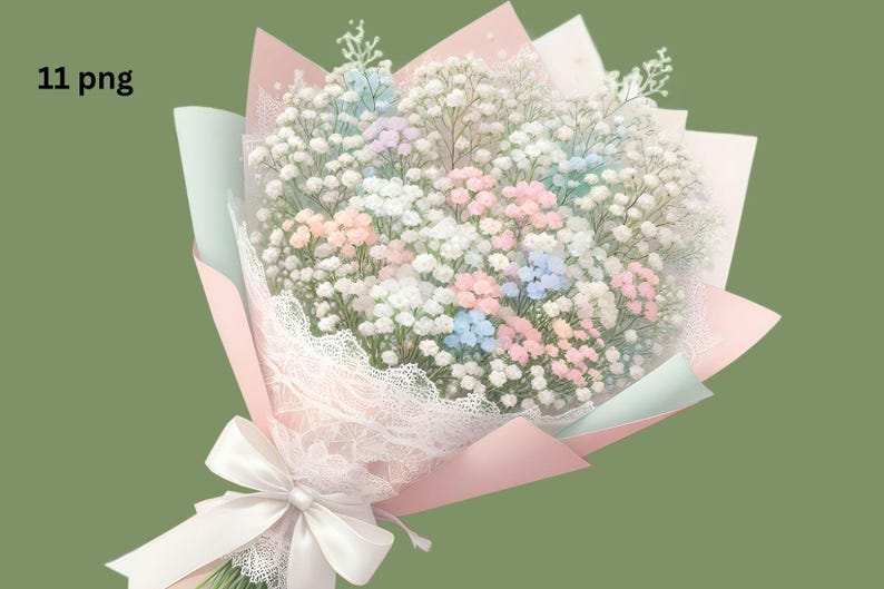 Baby's Breath Clipart, Flowers Clipart, Bouquet, Baby's Breath Bouquet ...