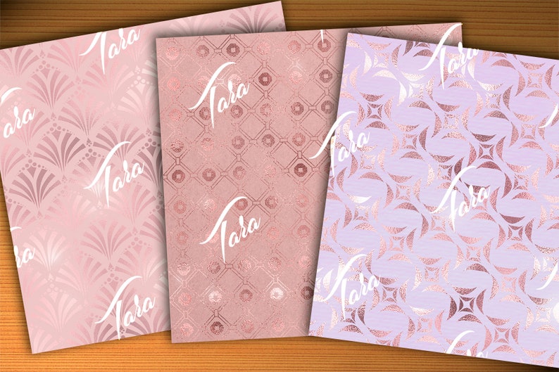 Digital Paper Pack ART DECO Rose Gold,digital Texture Background ...