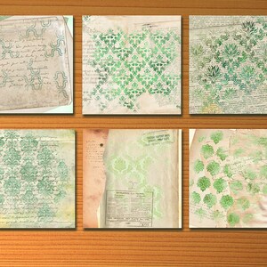 Digital Paper Pack GREEN Ephemera,download Vintage Scrapbook Paper ...