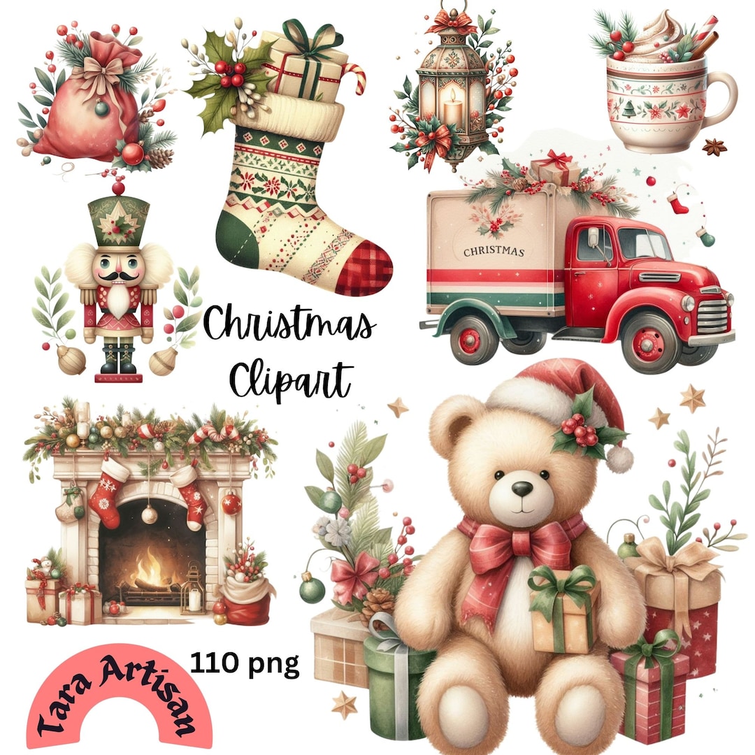 CHRISTMAS Clipartchristmas PNG Bundleclipart - Etsy