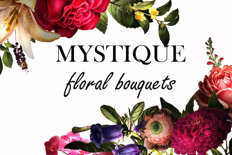 Digital Bouquets Clipart Mystique,floral Arrangements,instant Download Digital Bouquets,wedding ...