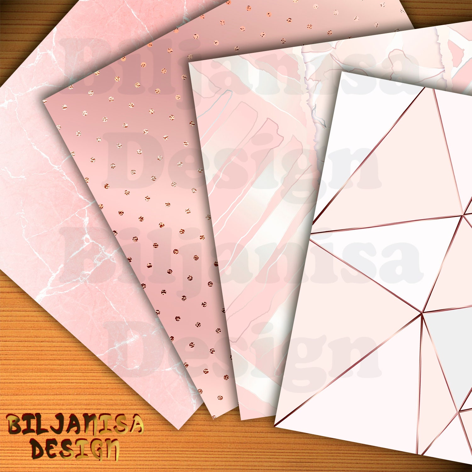 Digital Paper Pack JANUARY IN Pink,geometric Pattern Background,marble ...