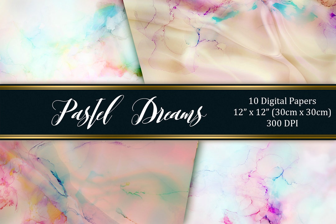 Digital Paper Pack PASTEL Dreams,pastel Alcohol Ink Background,alcohol ...