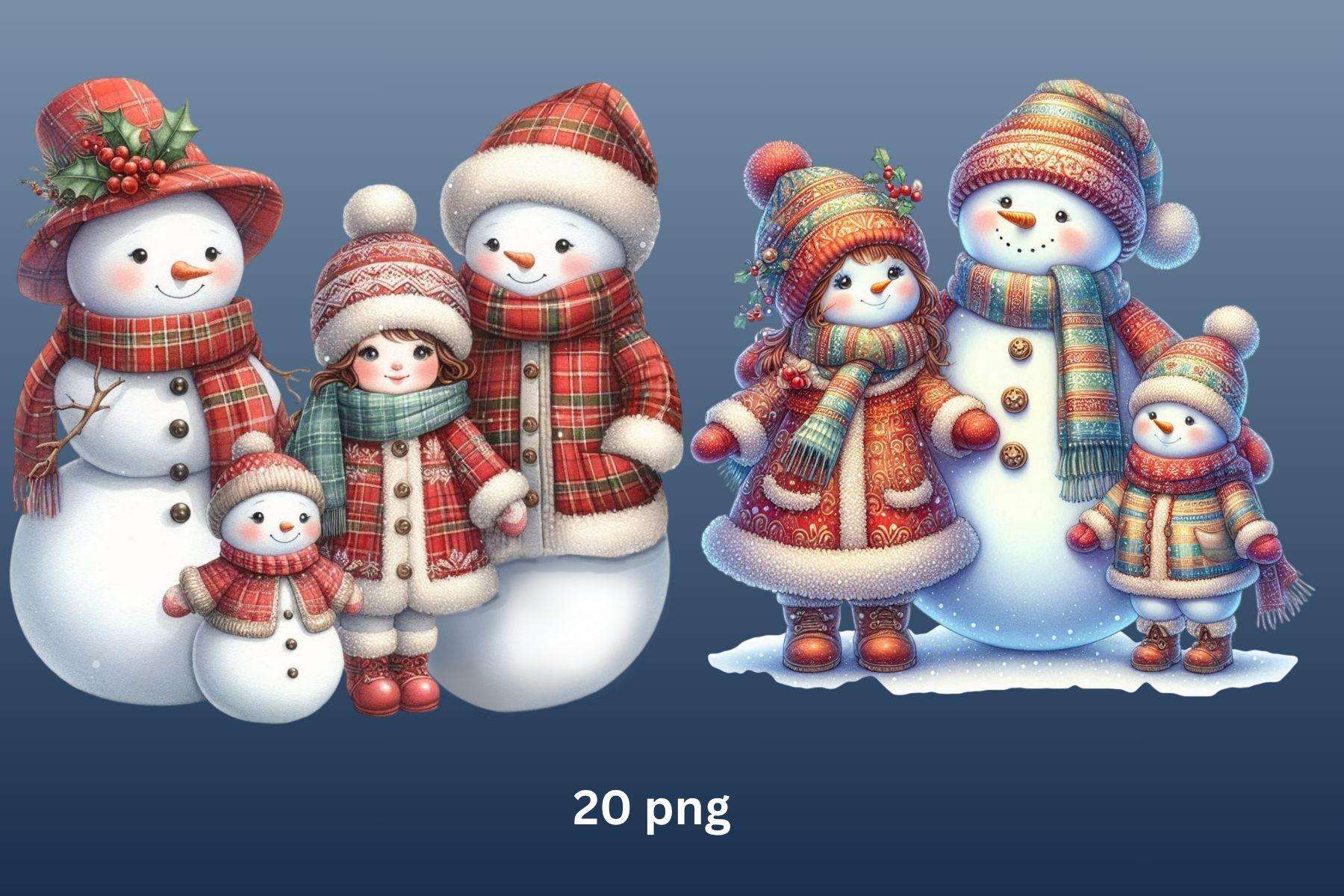 Digital Clipart SNOWMAN Family,winter Snow Clipart,snowman Stickers,png ...