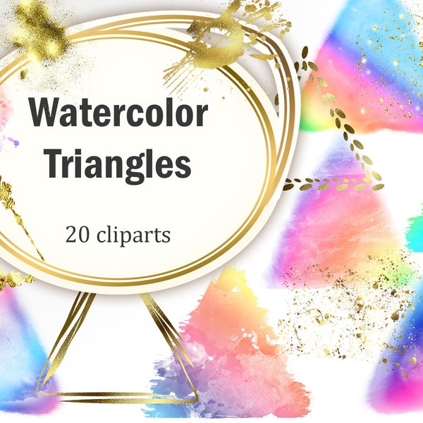 Watercolor Triangles - Etsy